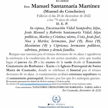 Decesos Tanatorio Ribeira