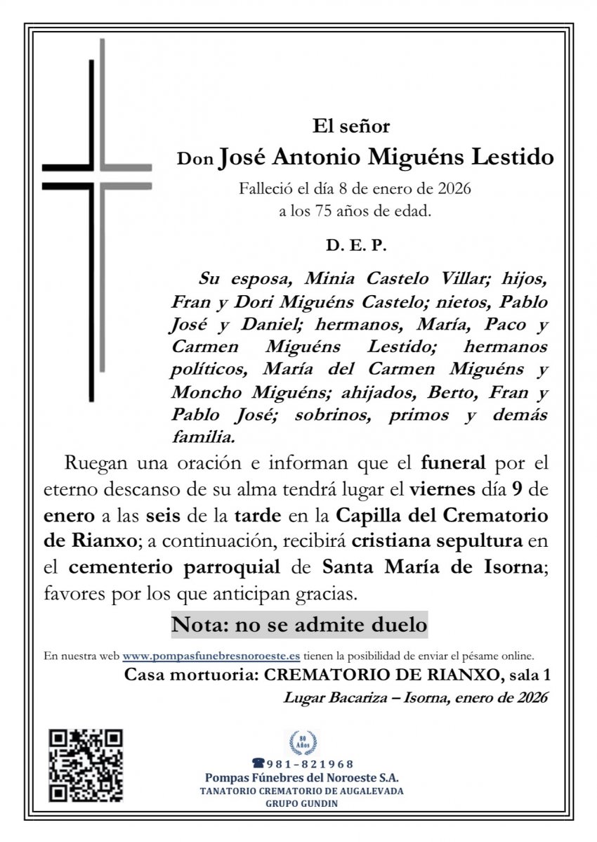 Don José Antonio Miguéns Lestido